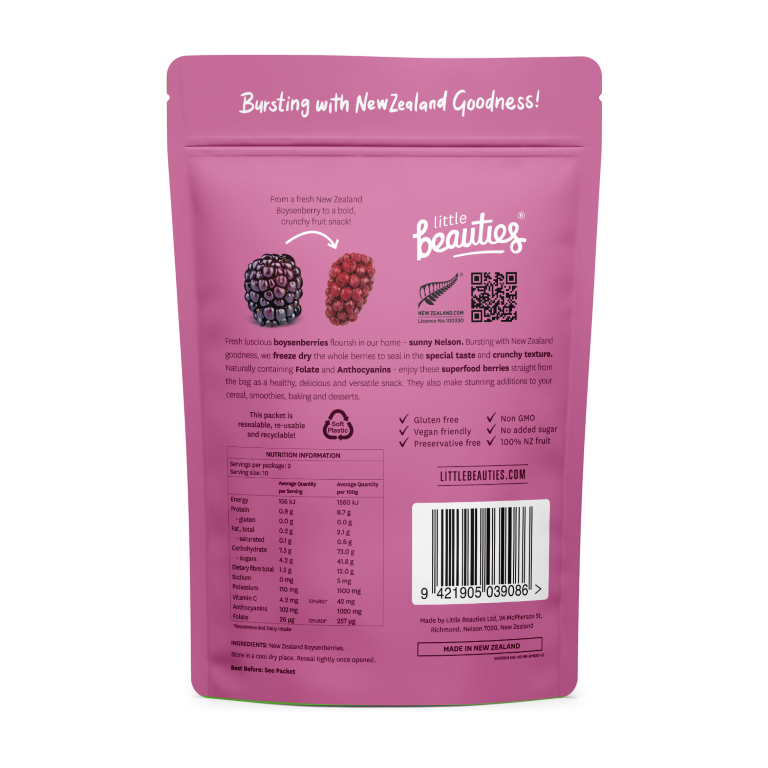Freeze Dried Boysenberries - Grown in NZ | Little Beauties